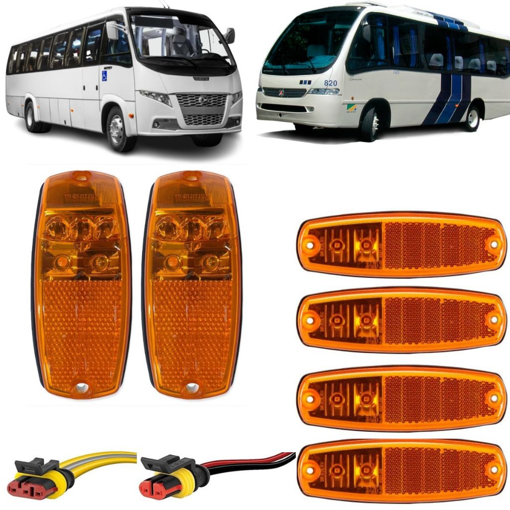 Kit Lanterna Seta Lateral Onibus Marcopolo Senior Mid G6 Volare W8 W9 Fly Led C/ Chicote ...