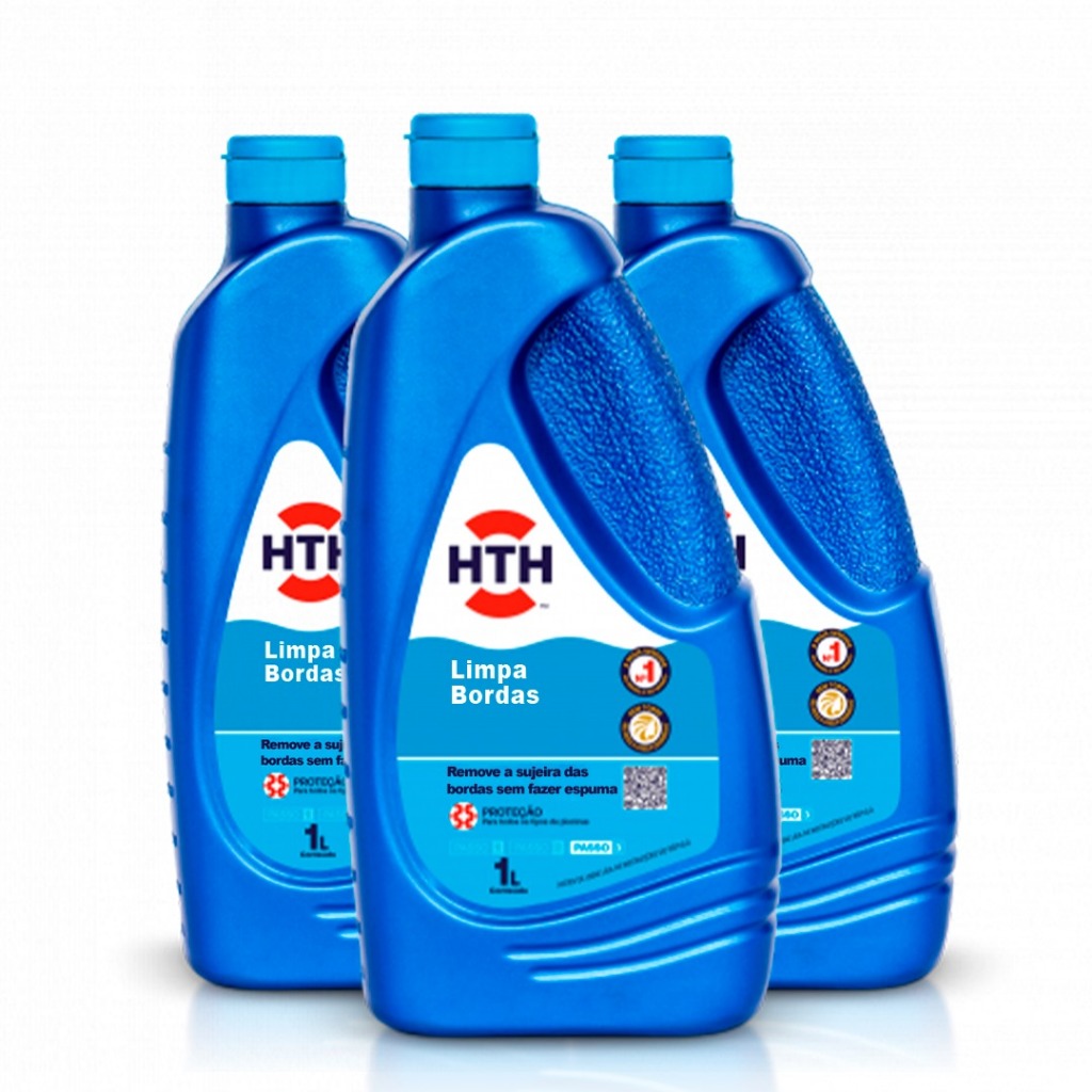 Kit 3 Limpa Bordas HTH 1 Litro Para Tratamento de Piscina - 3L | Shopee ...