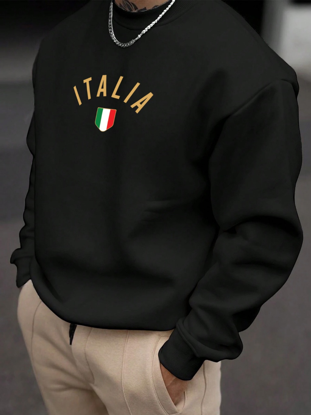 Moletom Premium Gola Redonda Masculino Italia Escudo | Shopee Brasil