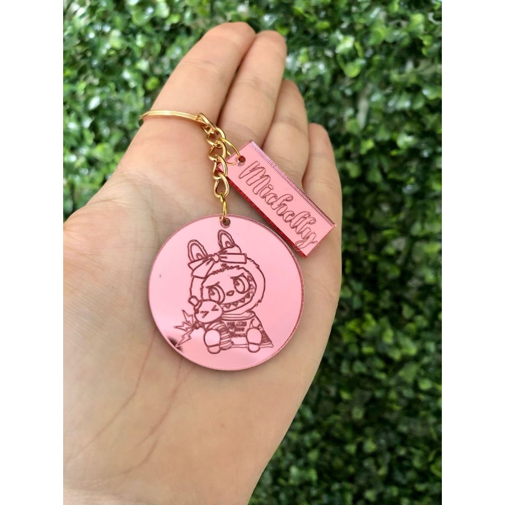 Chaveiro LABUBU em acrílico espelhado / LEMBRANCINHA / PRESENTE ...