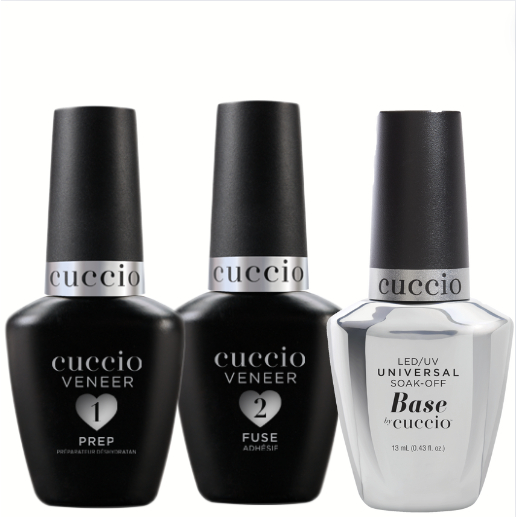 Kit Passo 1, 2 e Base Universal 13ml - Cuccio (Prep + Fuse + Base ...