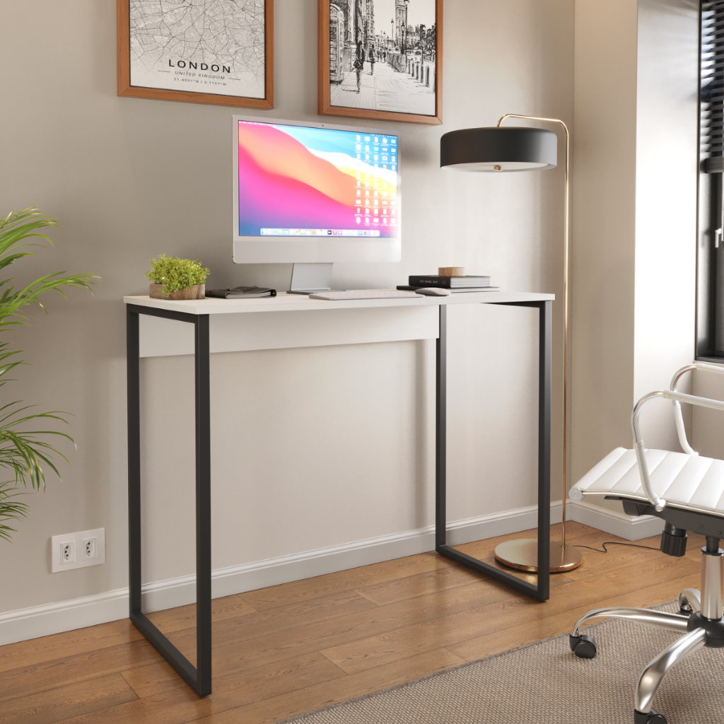 Escrivaninha Industrial Escritório Home Office 90cm X 76 Cm Mesa ...
