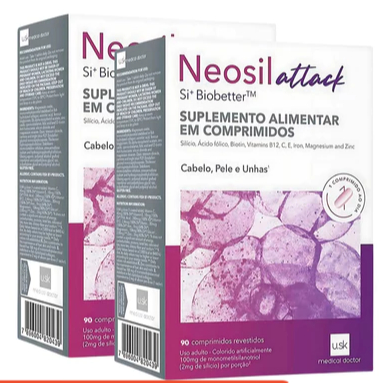 Kit 2 Neosil Attack Suplemento Alimentar - 90 Cápsulas cada. | Shopee ...