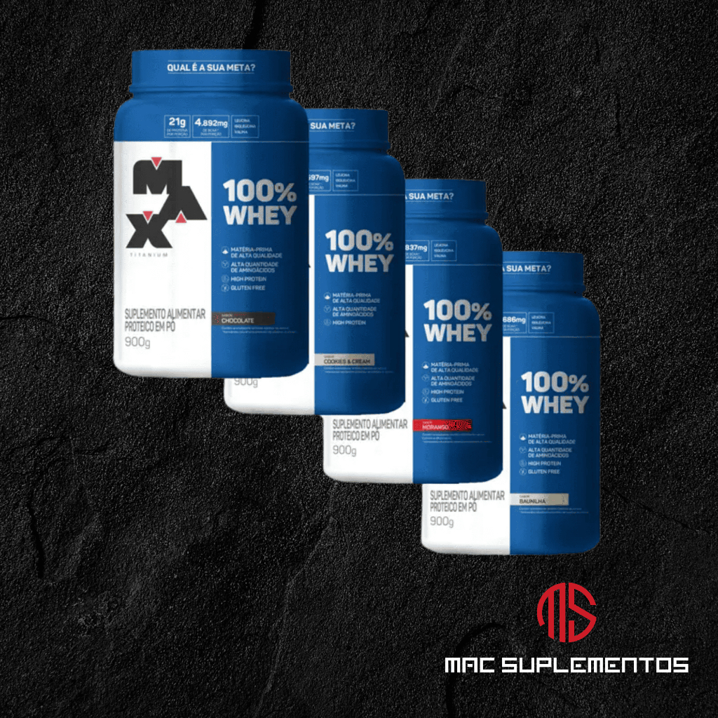 100% Whey Max Titanium 900g | Shopee Brasil
