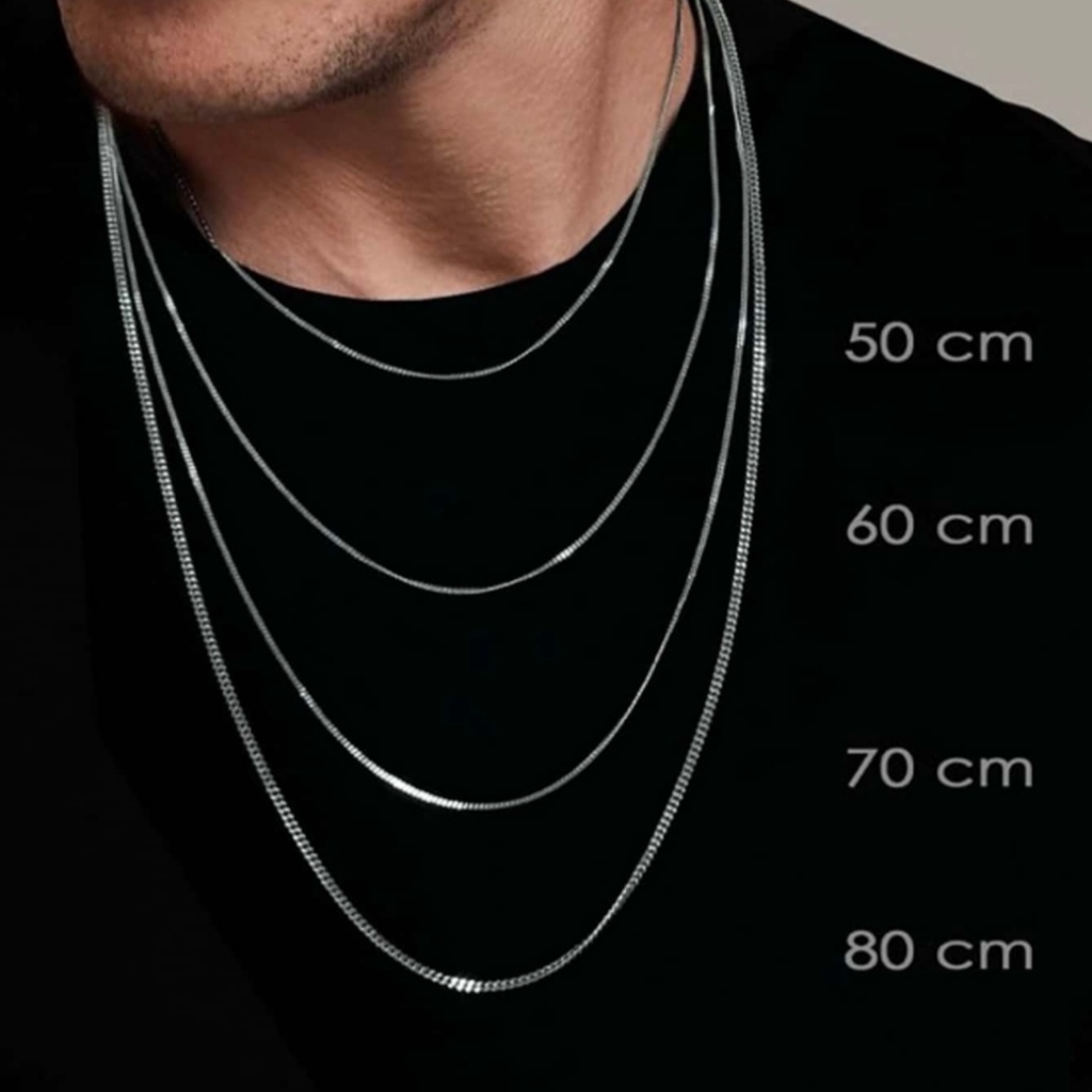 Colar Prata 925 - 45 cm 50 cm 60 cm 65 cm 70 cm 80 cm Pulseira - Corrente Veneziana Legítima ...