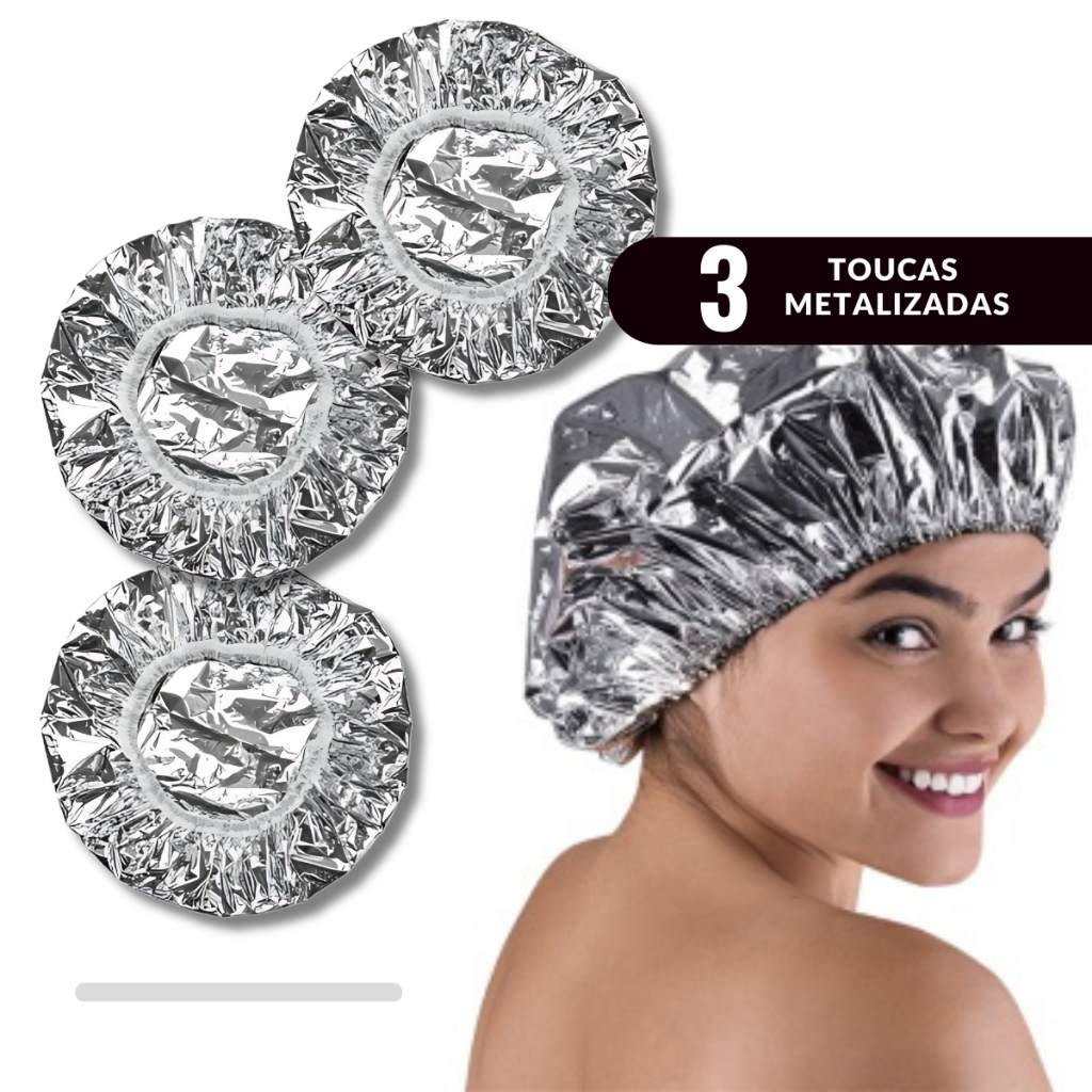 kit 3 Touca Termica Metalizada Para Hidratação e Amaciamento FINA ...