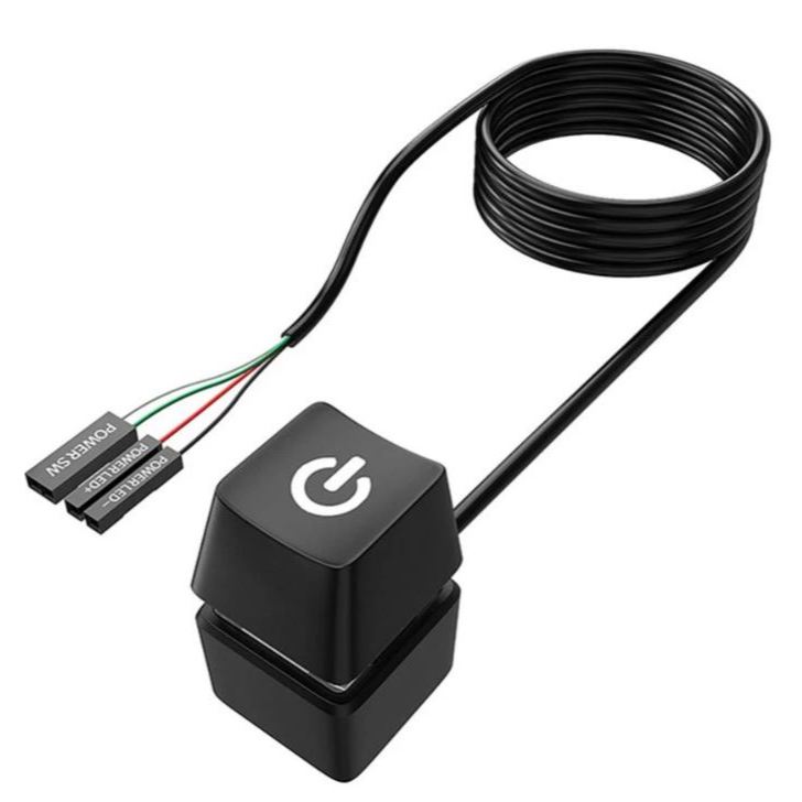 Botão Power Preto ou Branco Liga/Desliga para Computador Luz Led Azul ...