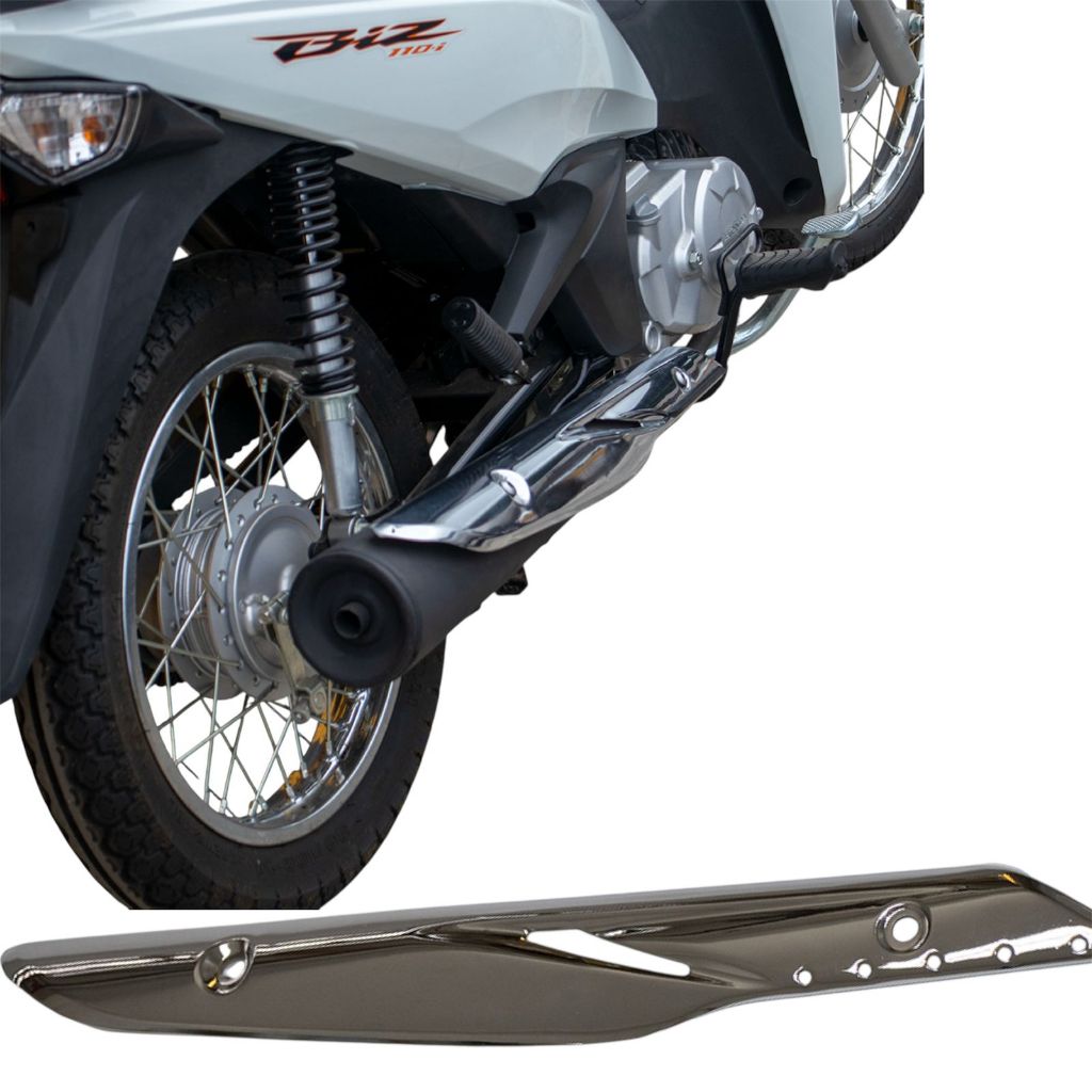 Protetor De Escape Hond Biz 110 125 2018 2019 2020 2021 2022 2023 2024 Cromado | Shopee Brasil