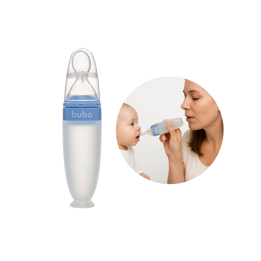 Colher Dosadora 90ml em Silicone Com Ventosa e Tampa Buba Para ...