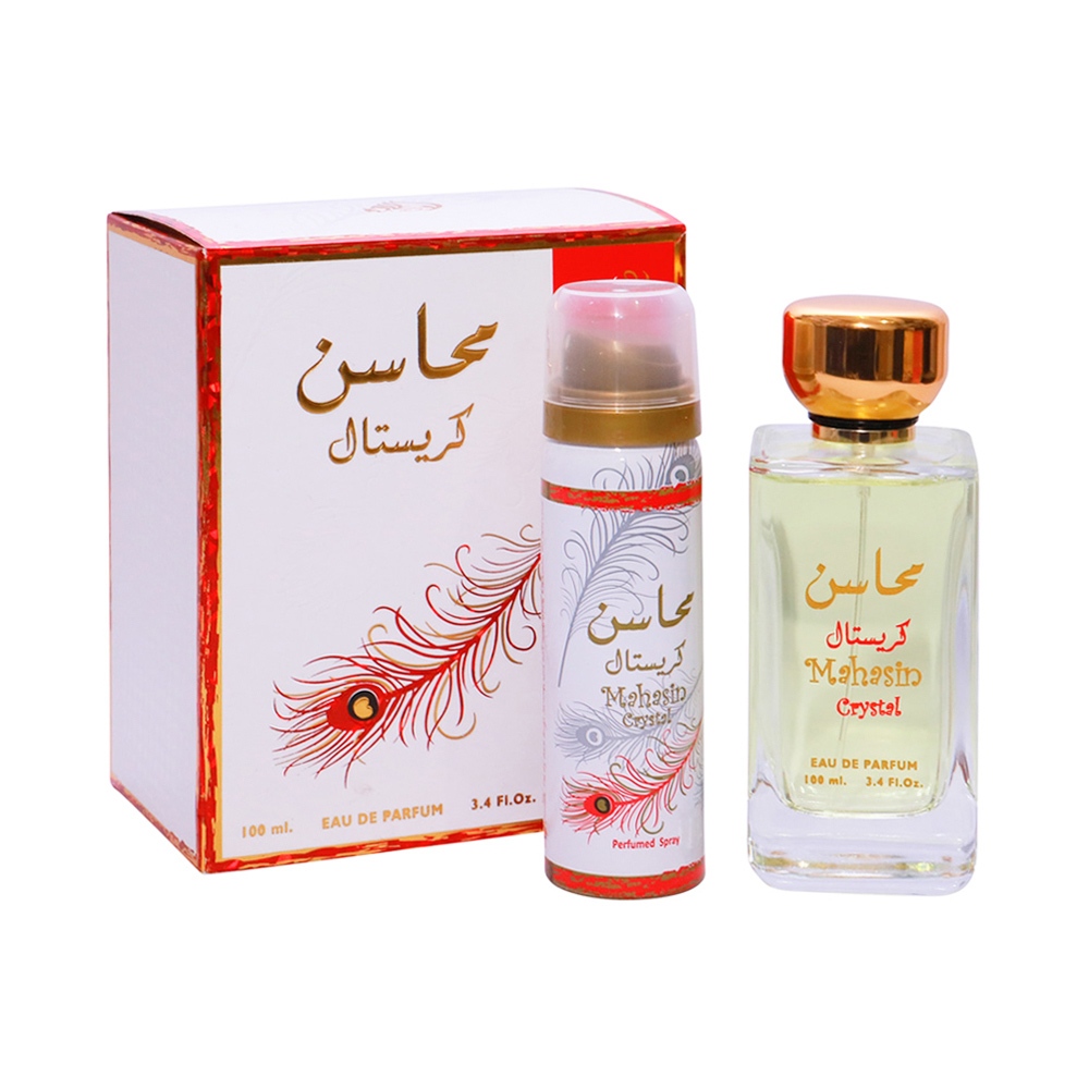 Kit Lattafa Mahasin Crystal EDT 100ml + Deo 50ml | Shopee Brasil