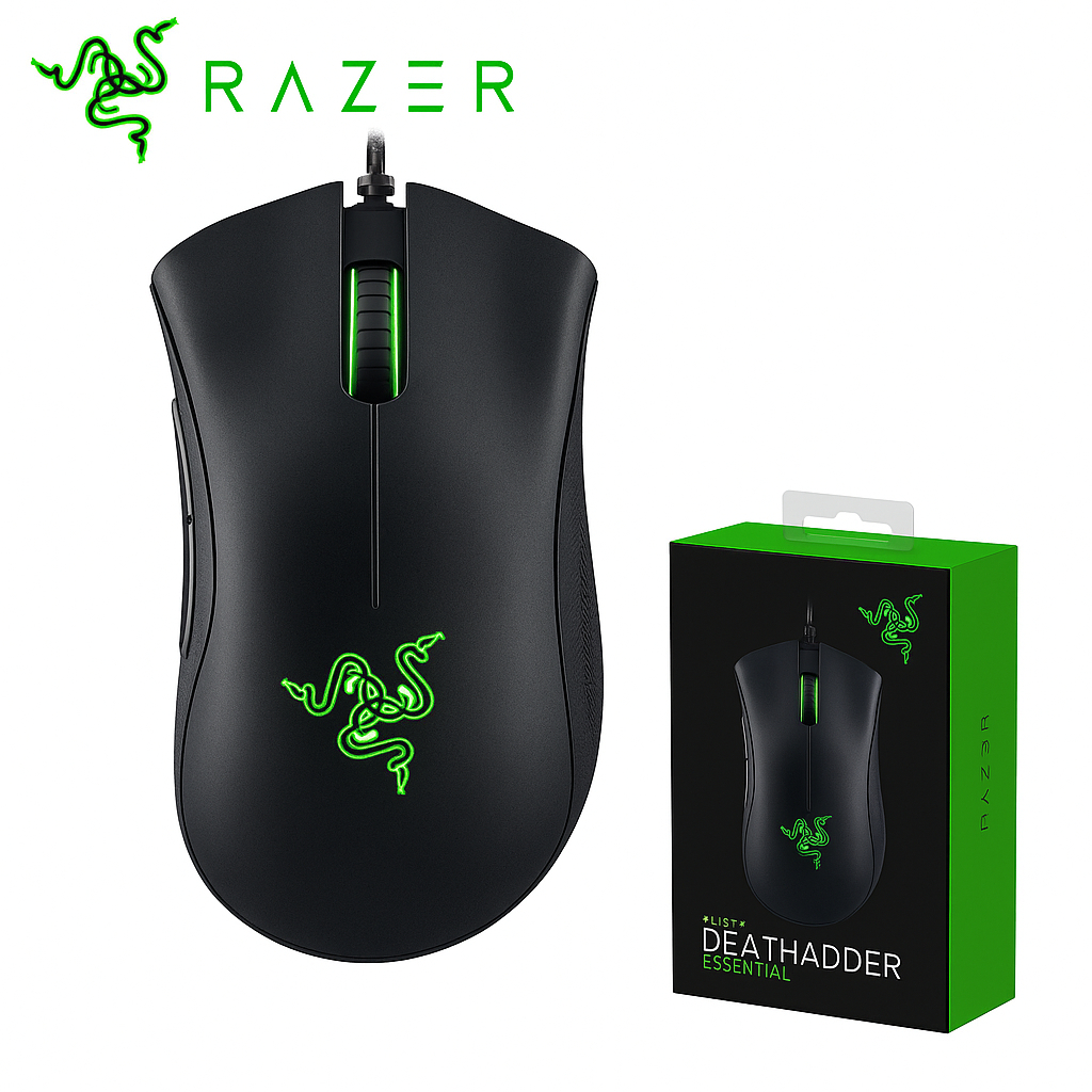 Mouse Gamer Razer DeathAdder Essential 6400 DPI RGB Original - 5 Botões ...