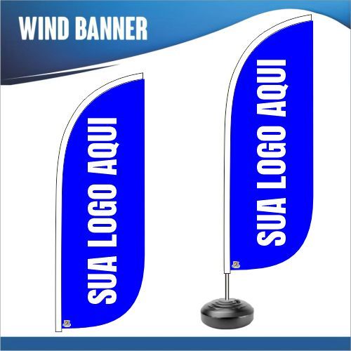 Wind Banner Personalizado 2 metros para sua marca KIt Completo - Base ...