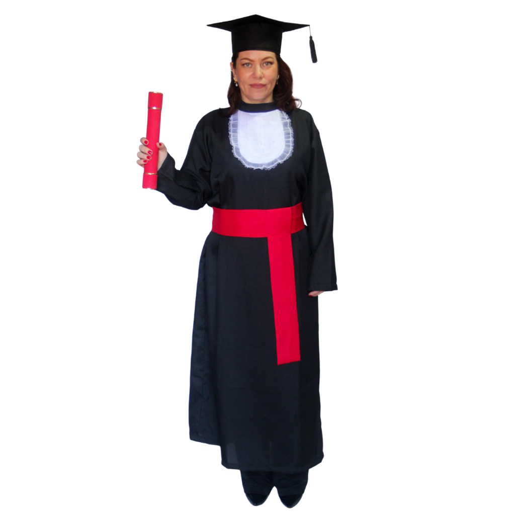 Beca De Formatura Adulto Completo com Capelo + Faixa e Canudo | Toga de ...