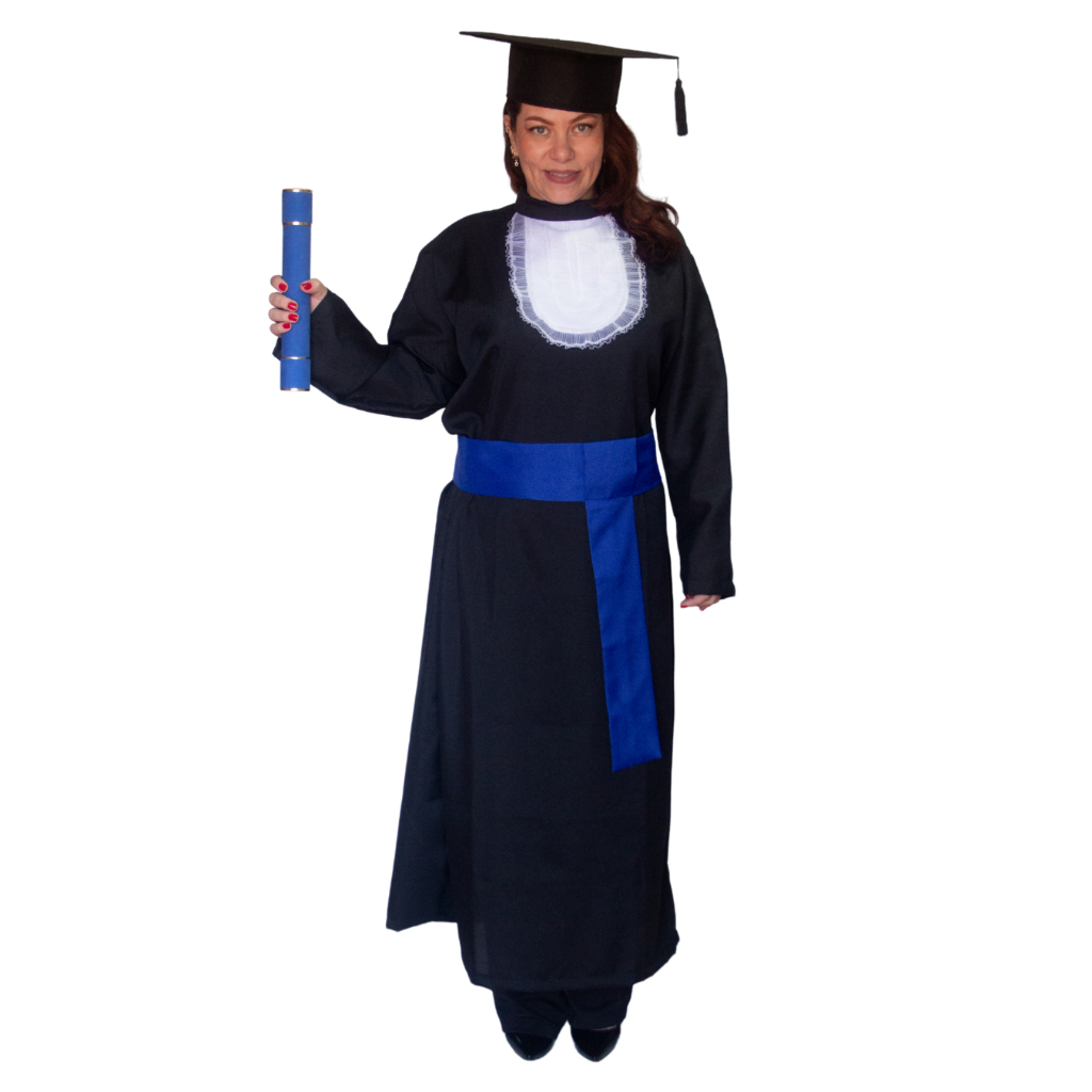 Beca De Formatura Adulto Completo com Capelo + Faixa e Canudo | Toga de ...