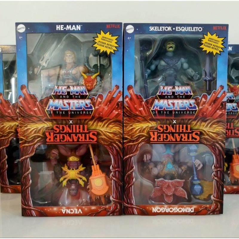 Coleção 4 figuras Masters Universe x Stranger Things - Motu He-Man ...