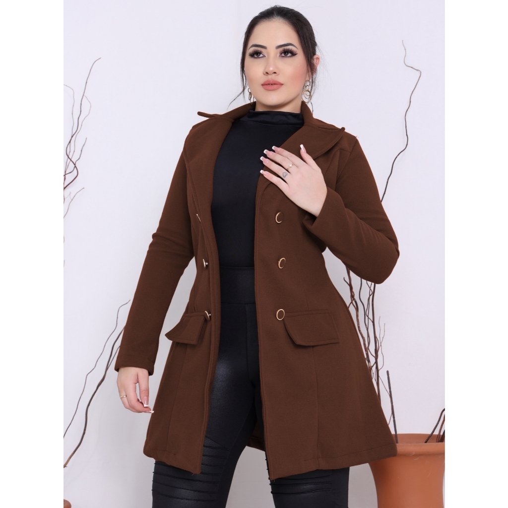 Sobretudo Feminino de Inverno Luxo Elegante | Shopee Brasil