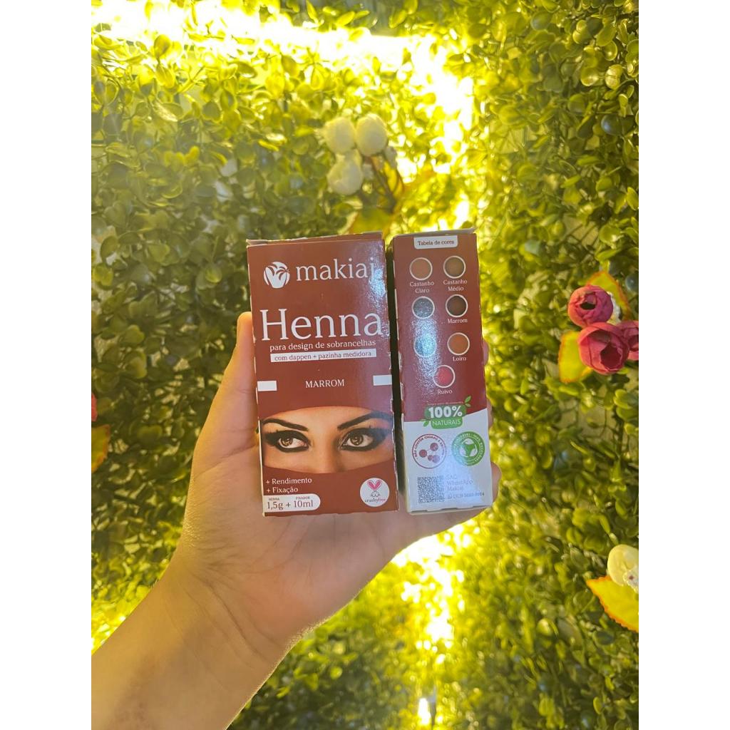 Henna Sobrancelhas Makiaj com Fixação e Efeito Natural | Shopee Brasil