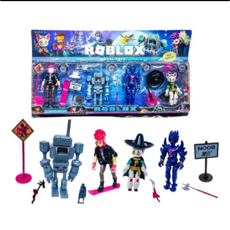Kit Roblox 4 Bonecos Articulados com acessórios Kit completo Linha ...