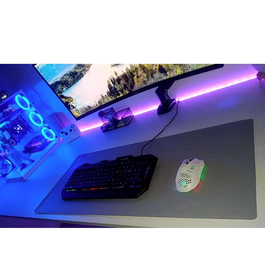Mouse Pad Desk Pad Mesa Minimalista 90x40cm Em Couro Sintetico | Shopee Brasil