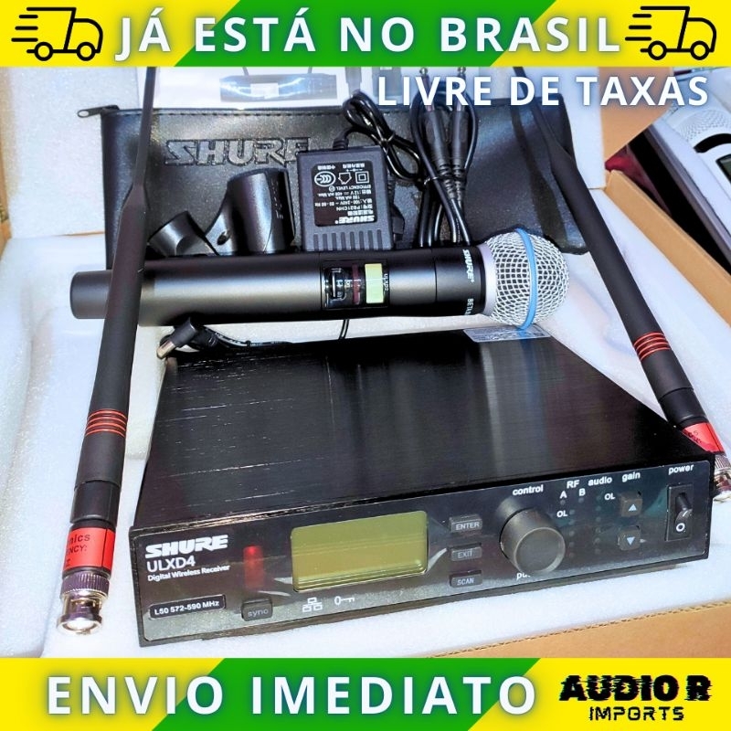 Microfone sem fio Shure ULXD4 Duplo | Shopee Brasil