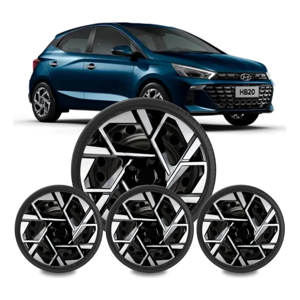 Jogo De Calota Hb20 Hb20s Sedan Hatch 2025 Esportiva Aro 15 | Shopee Brasil