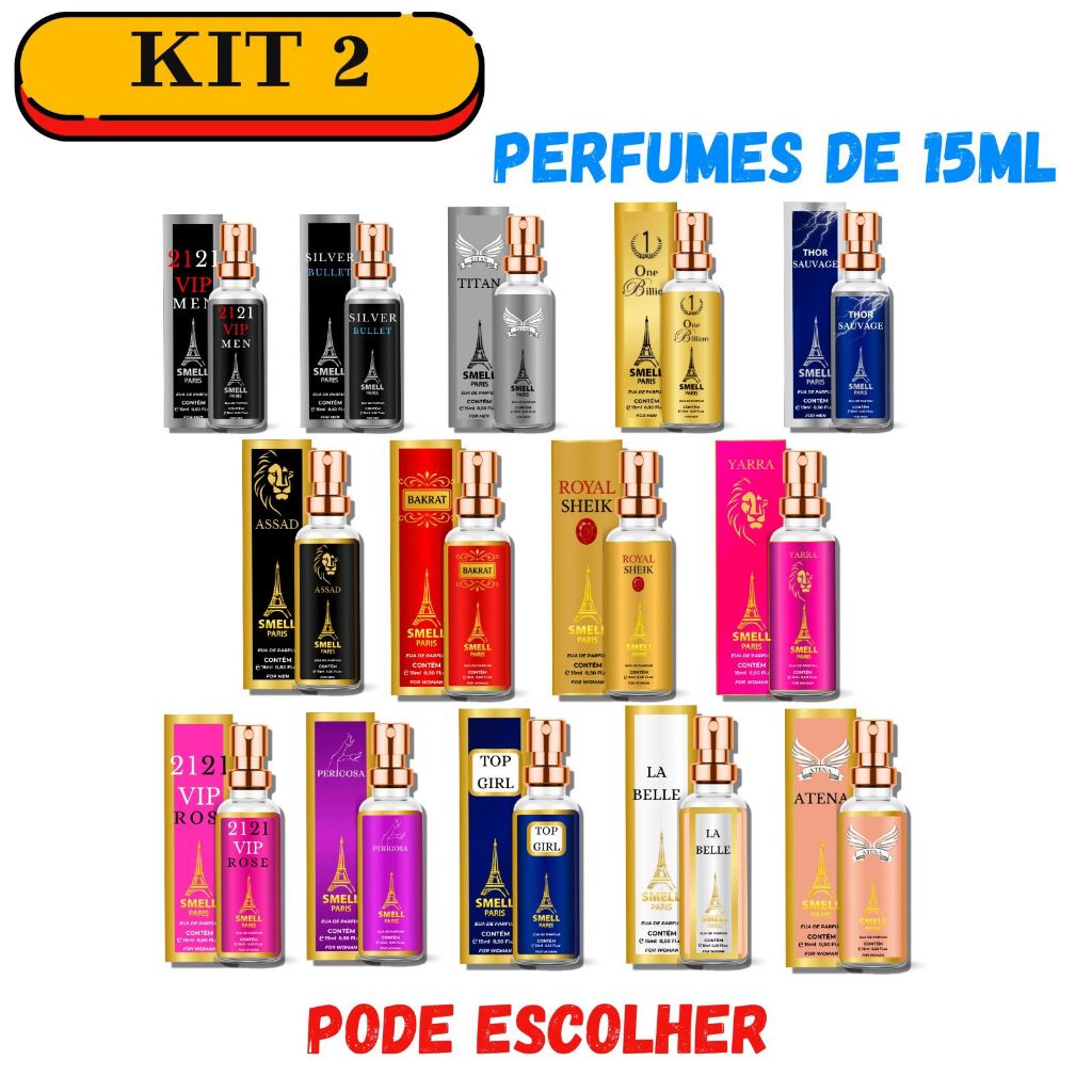 Kit com 2 perfumes Smell paris a sua escolha | Shopee Brasil