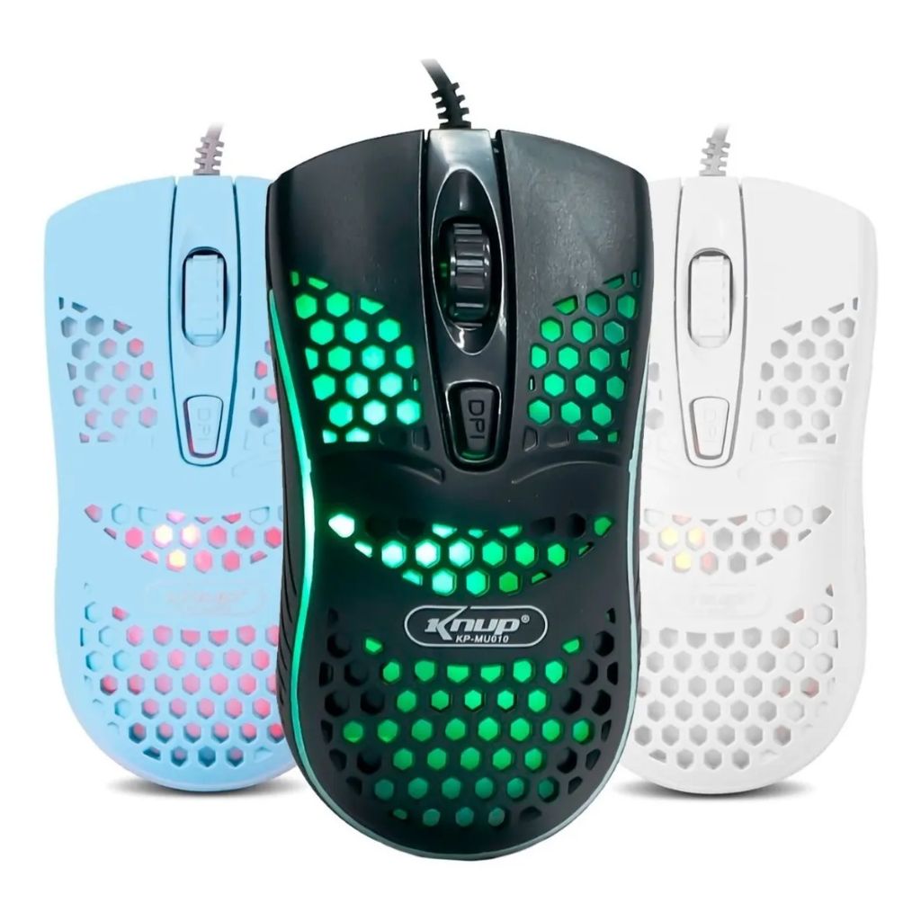 Mouse Gamer USB 1000dpi 4 Botões RGB Knup KP-MU010 Óptico | Shopee Brasil