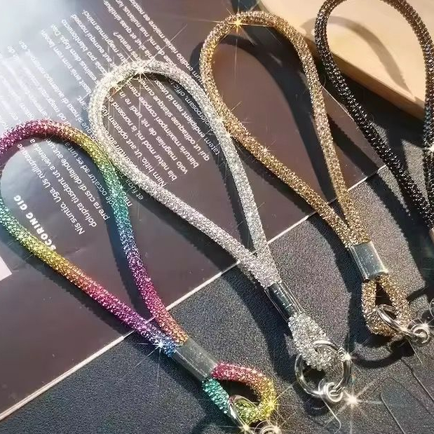 Cordão De Pulso Luxo Brilhante Glitter Para Celular Resistente Com ...