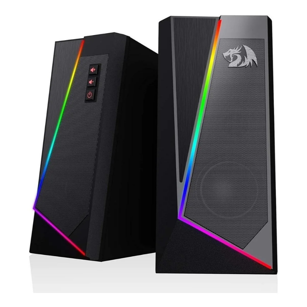 Caixa de Som Gamer Redragon GS520 Anvil RGB Stereo 2.0 USB/P2 3.5mm 2x5W Preta | Shopee Brasil