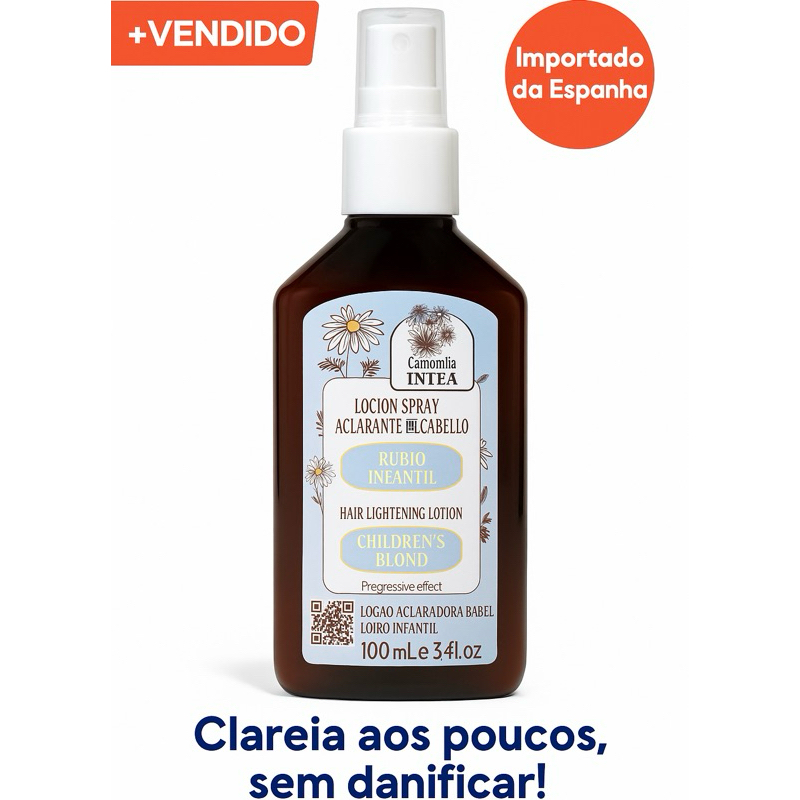 Spray Loção Clareador de Cabelos Infantil Camomila Intea 100ml ...