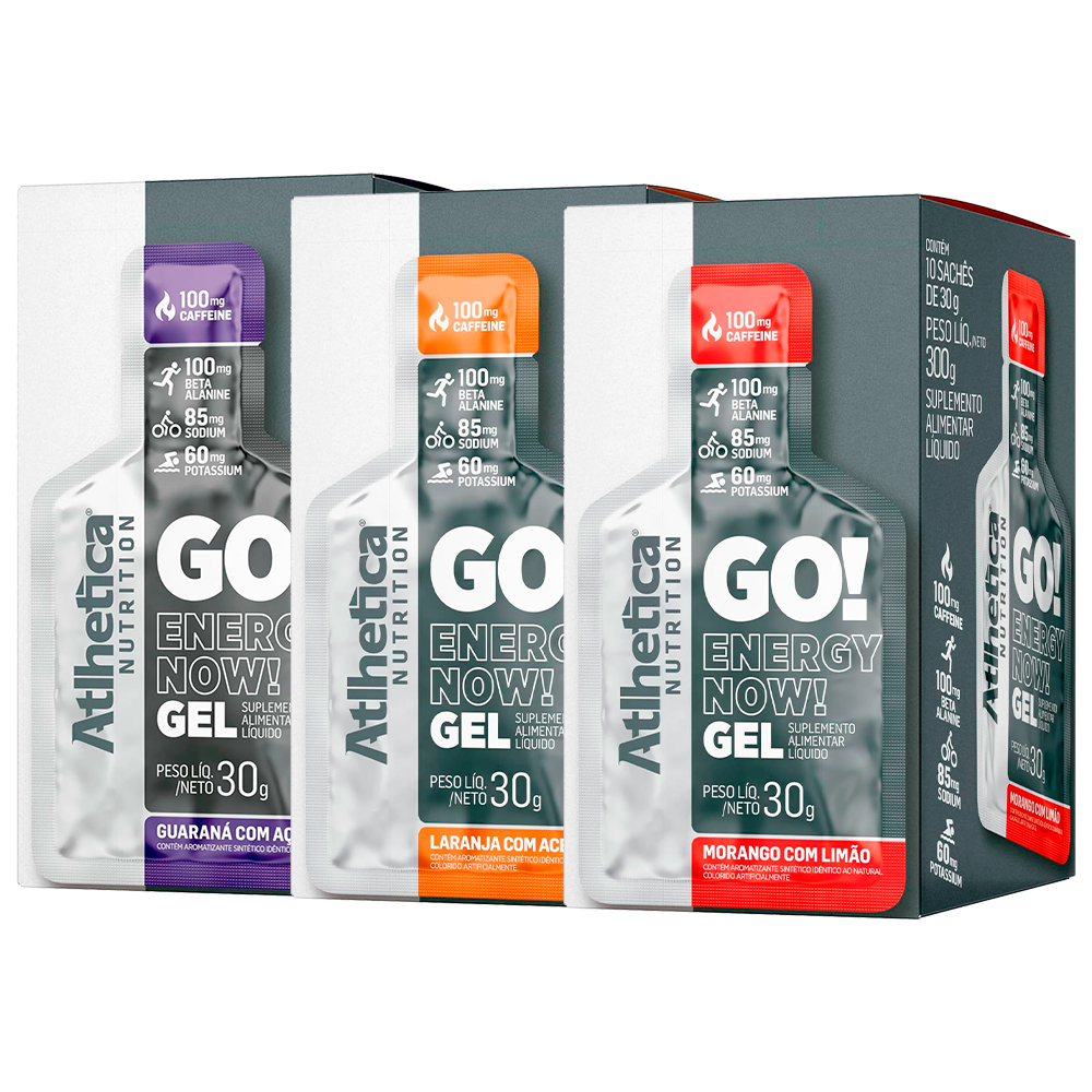 Kit 3x Displays Go! Energy Now Gel Atlhetica - 30 Sachês 30g Suplemento ...