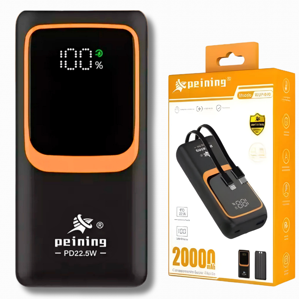 Power Bank Peining 20000mah Carregador Port til Turbo 22 5W Com Display