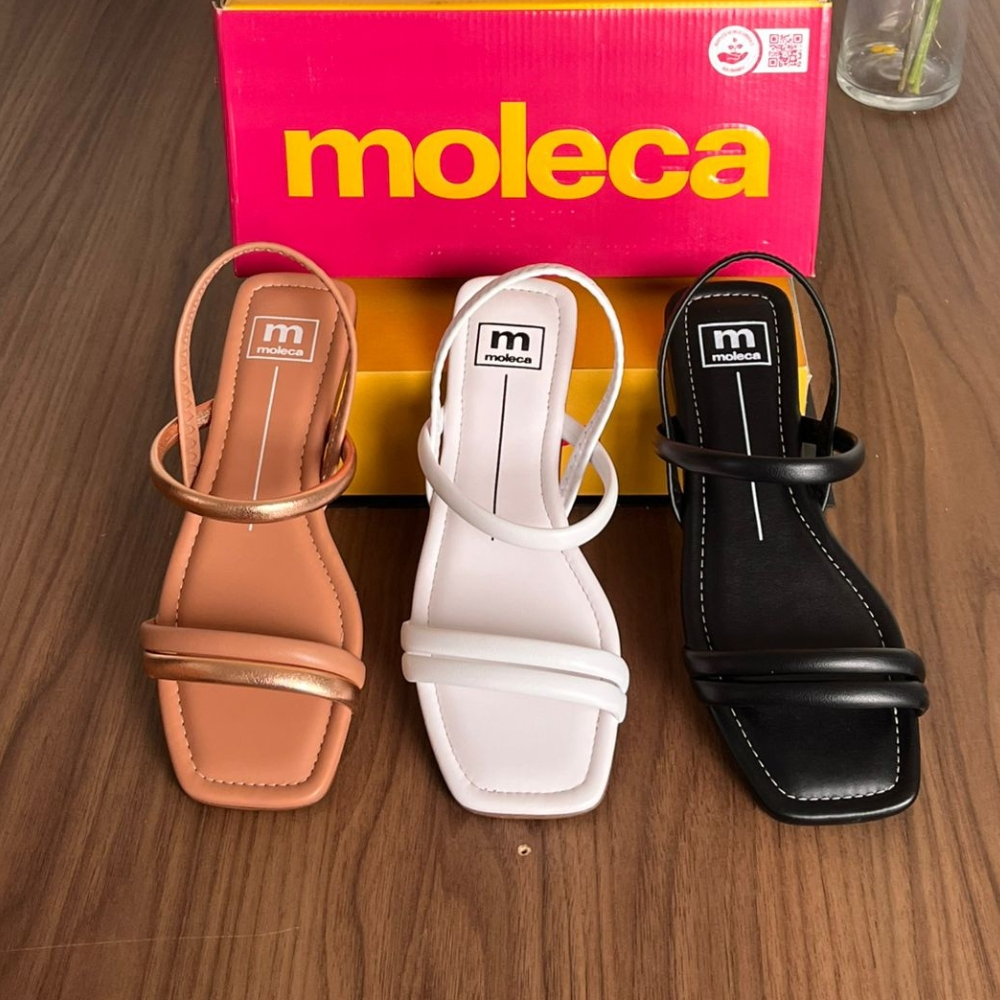 Sandália Moleca Rasteira Feminina Original Tiras Conforto Casual Dia a ...