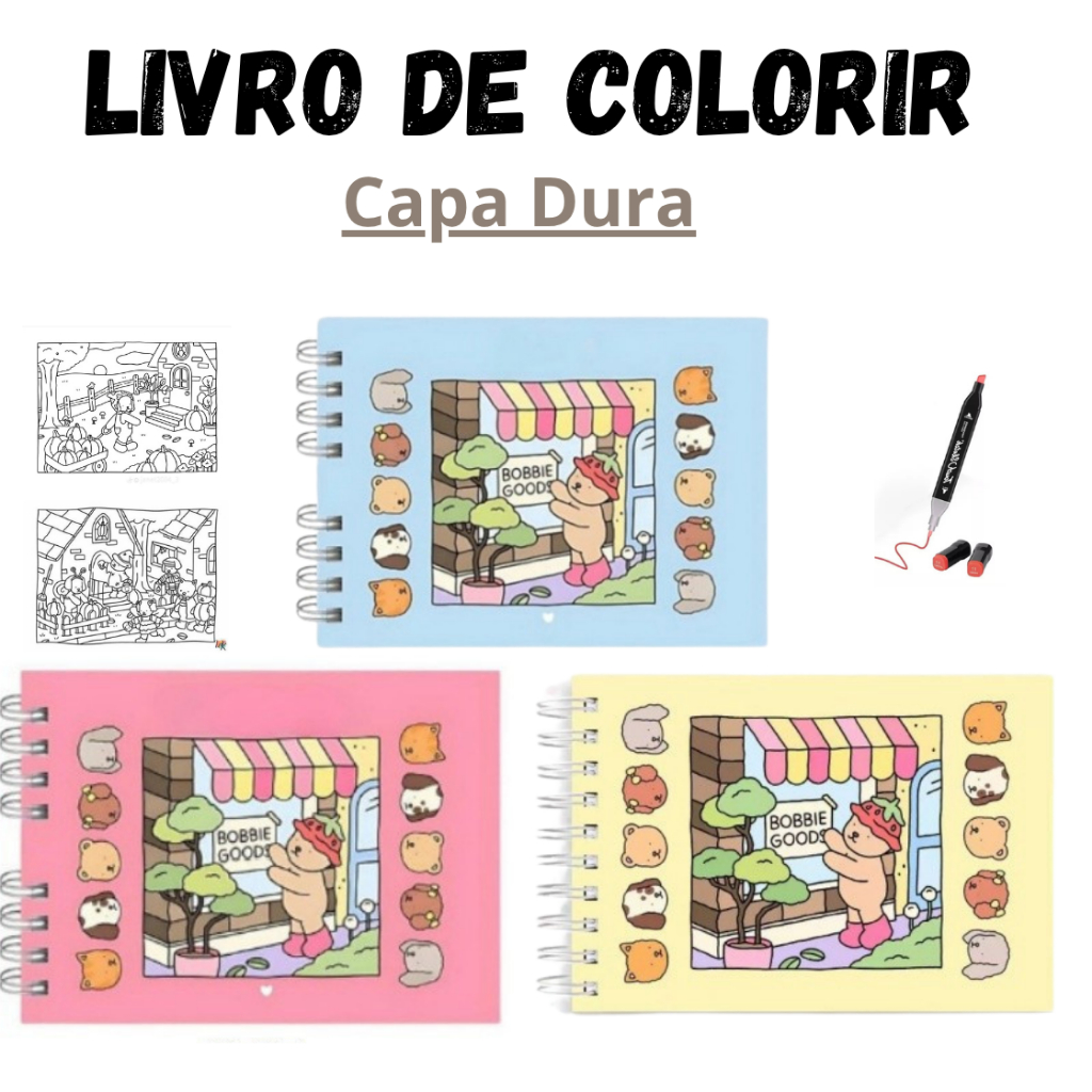 Livro de Colorir Bob Good 100 Folhas Personalizado De Capa Dura De Alta ...