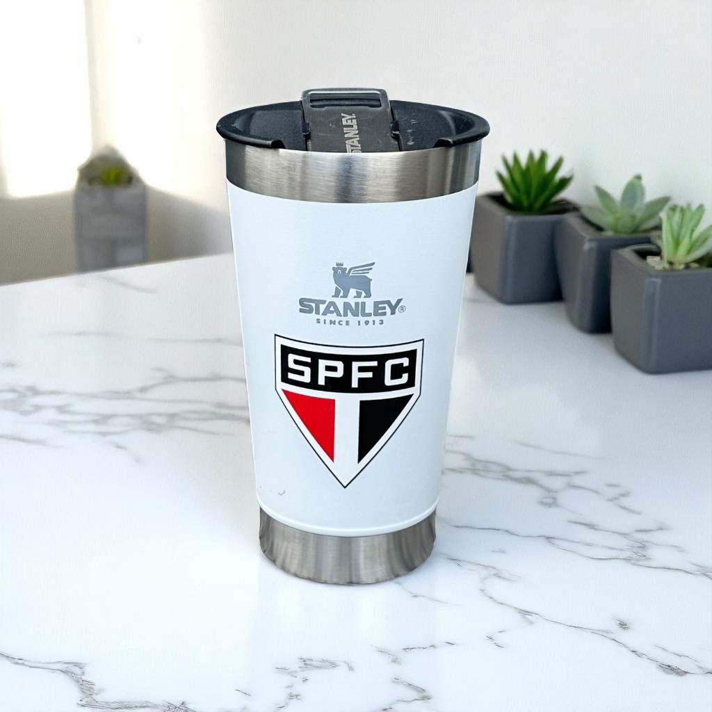 Copo Térmico SPFC Branco 473ml – Escudo Oficial São Paulo FC | Inox ...