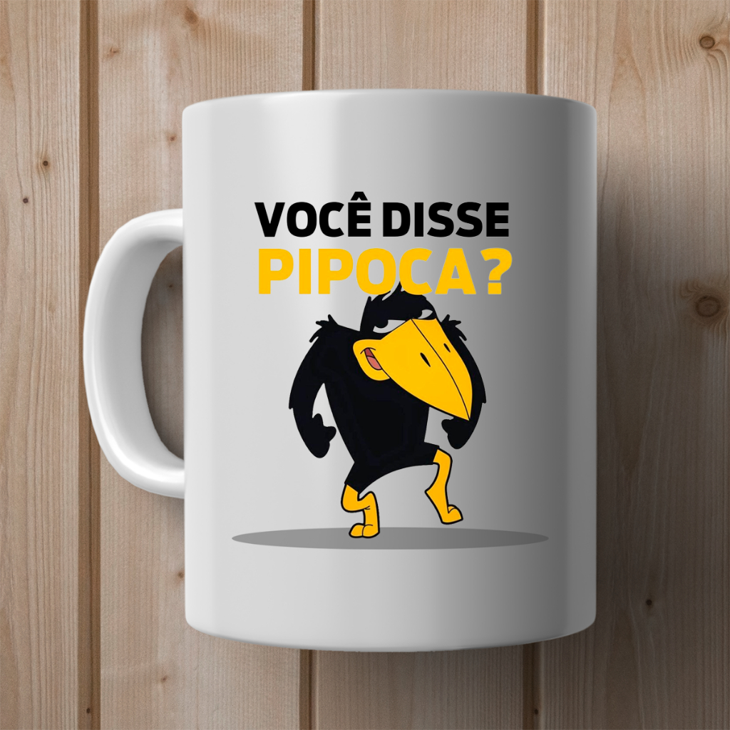 Caneca Personalizada Você disse Pipoca? Pica Pau Corvo 350ml envio ...