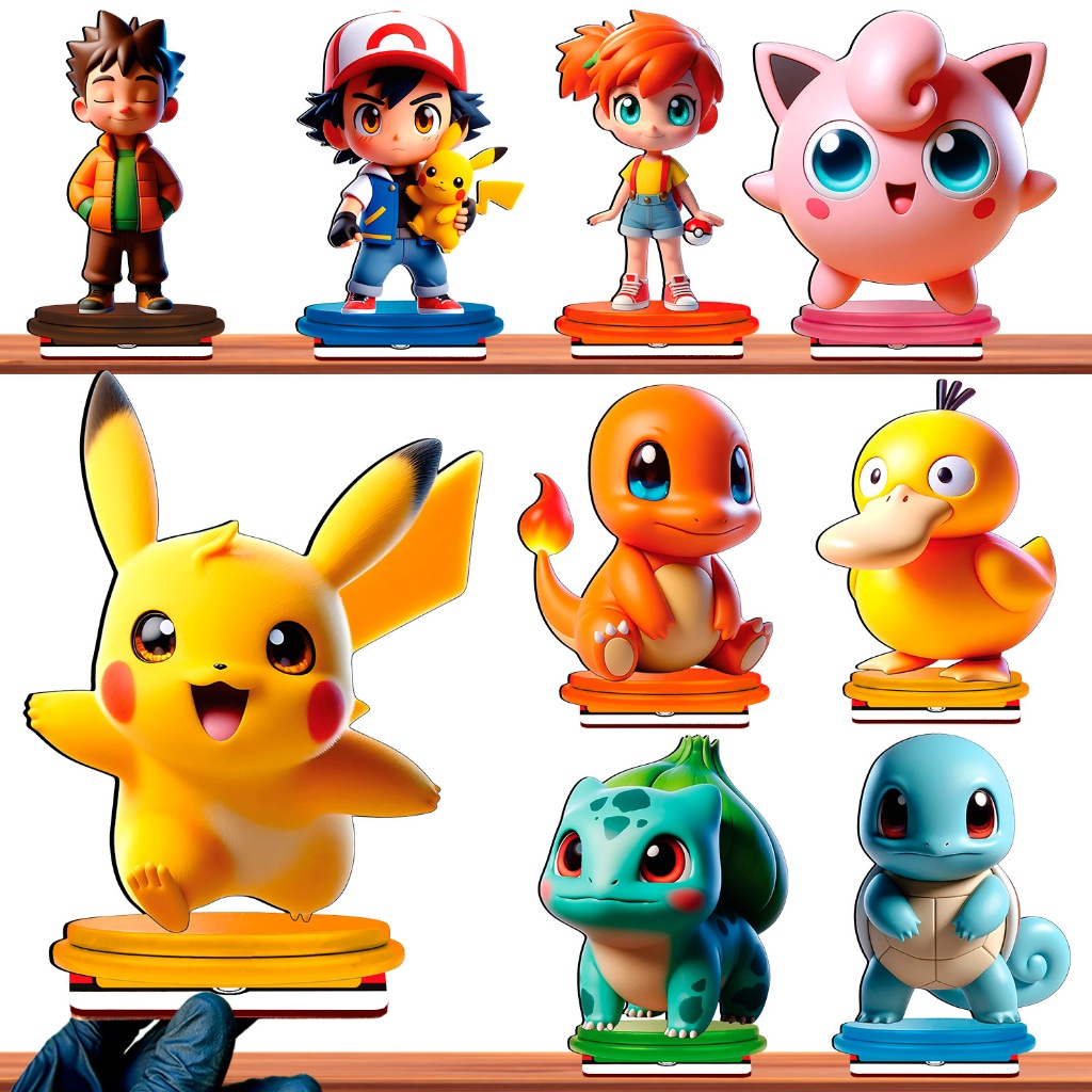 9 Totem Display Centro De Mesa Pokémon Baby Mod 1 - 20Cm Enfeite Festa ...