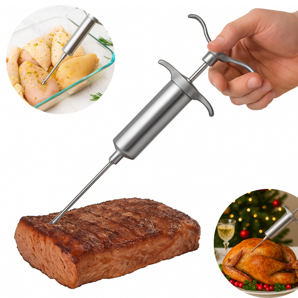 Seringa Injetora de Temperos 60ml Inox 304 – Kit com 3 Agulhas, Alta ...