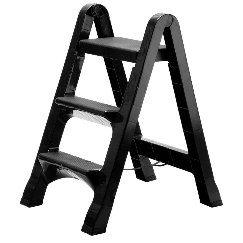 Escada banqueta 3 degraus toda preta | Shopee Brasil