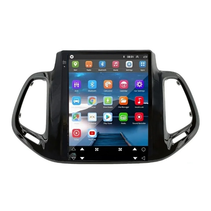 Central Multimidia Tesla Android Jeep Compass 2016 2017 2018 2019 2020 ...