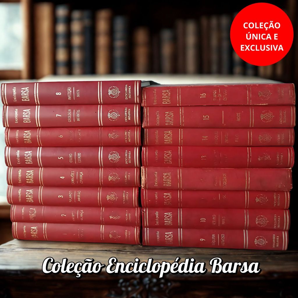 Coleção Enciclopédia Barsa Rara 16 Volumes Completa Para Colecionador ...
