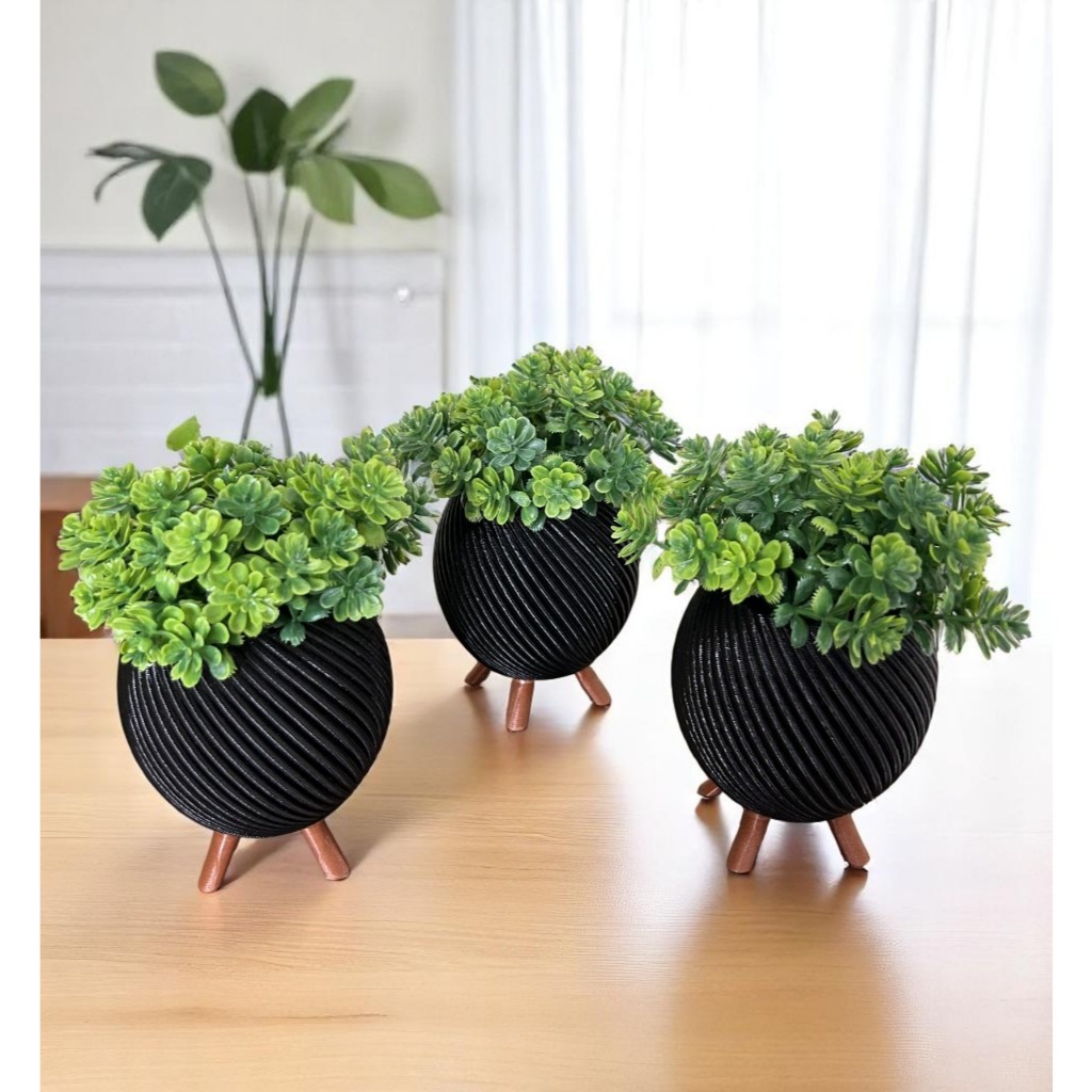Trio Cachepot Vaso Decorativo Mini Com Plantas Artificiais Enfeite Sala | Shopee Brasil