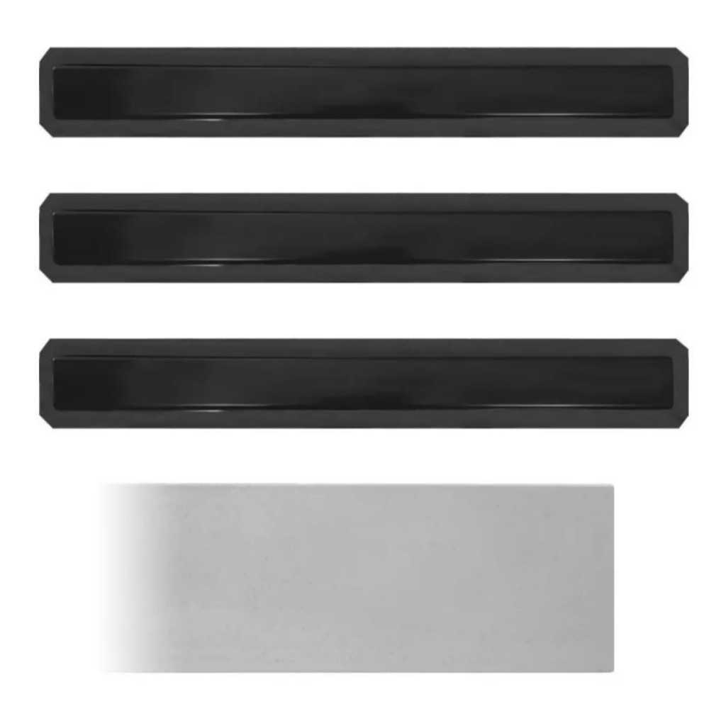 Kit 3 Molde Forma ABS Moldura Lisa Porta Janela 80x6 Gesso Cimento ...