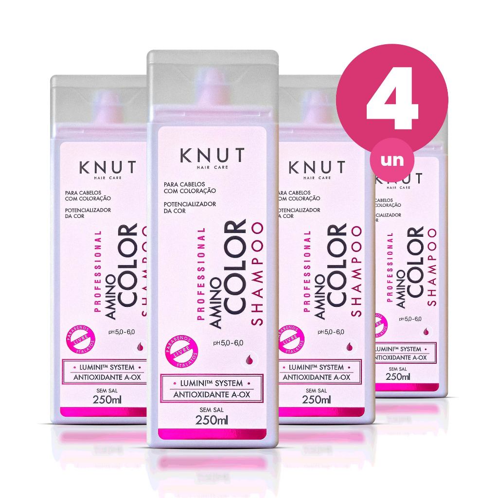 Kit 4 Shampoo Knut Amino Color 250ml | Shopee Brasil