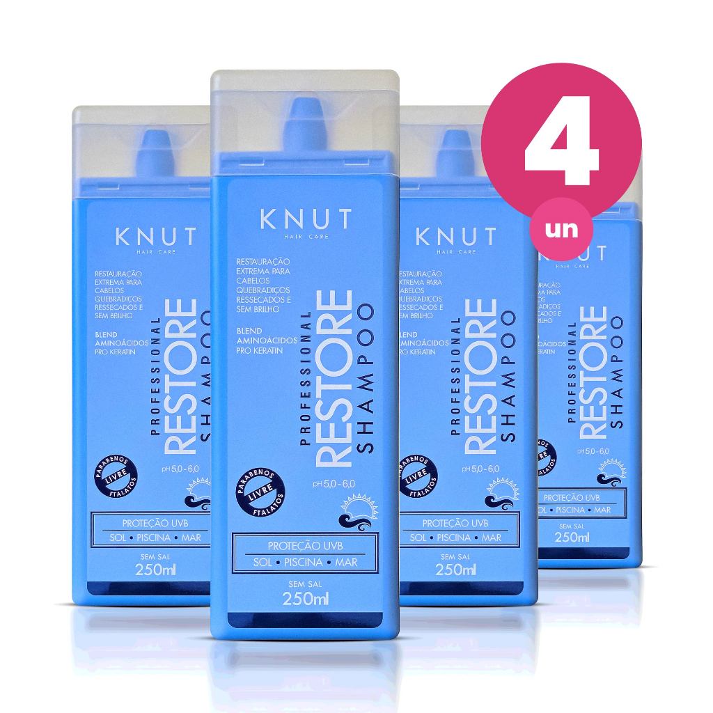 Kit 4 Shampoo Knut Restore 250ml | Shopee Brasil