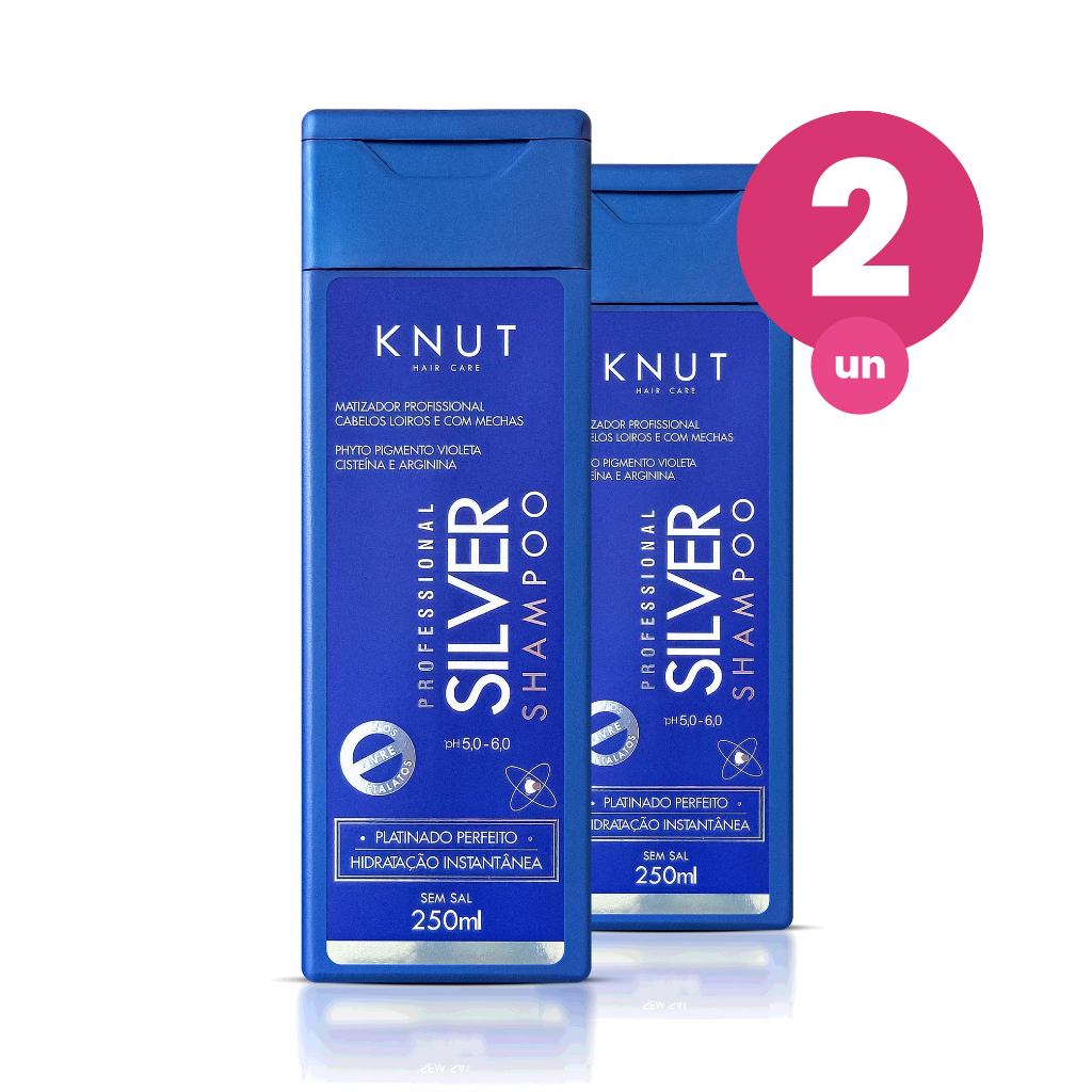 Kit 2 Shampoo Knut Silver Cisteine 250ml | Shopee Brasil