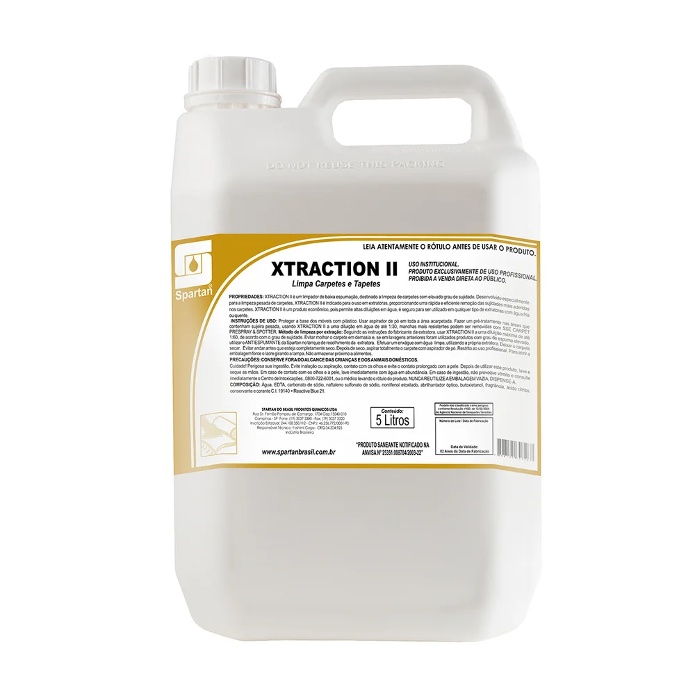 Detergente Limpa Carpete Xtraction II 5 Litros | Spartan | Shopee Brasil
