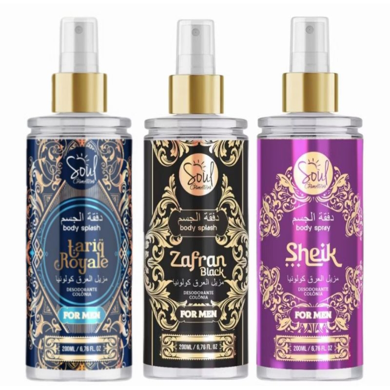 KIT 03 BODY SPLASH MASCULINO SOUL DESODORANTE COLONIA PERFUME CORPORAL | Shopee Brasil