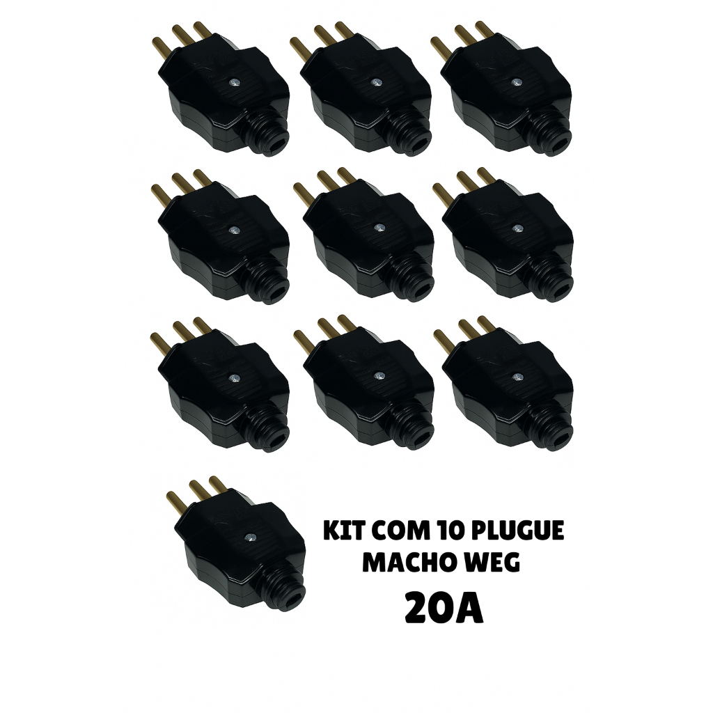 Plugue Pino Macho 20A WEG (2P + T) | Shopee Brasil