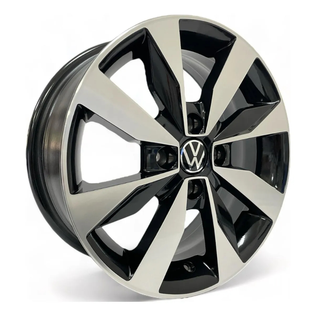 Kit 4 Rodas VW Gol G7 Krmai R74 Aro 15 4X100 Gol Saveiro Voyage Preto Diamantado | Shopee Brasil